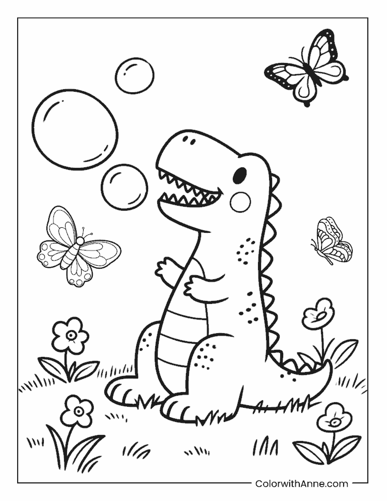 T-Rex Coloring Pages (Free PDF Printables) - ColorwithAnne