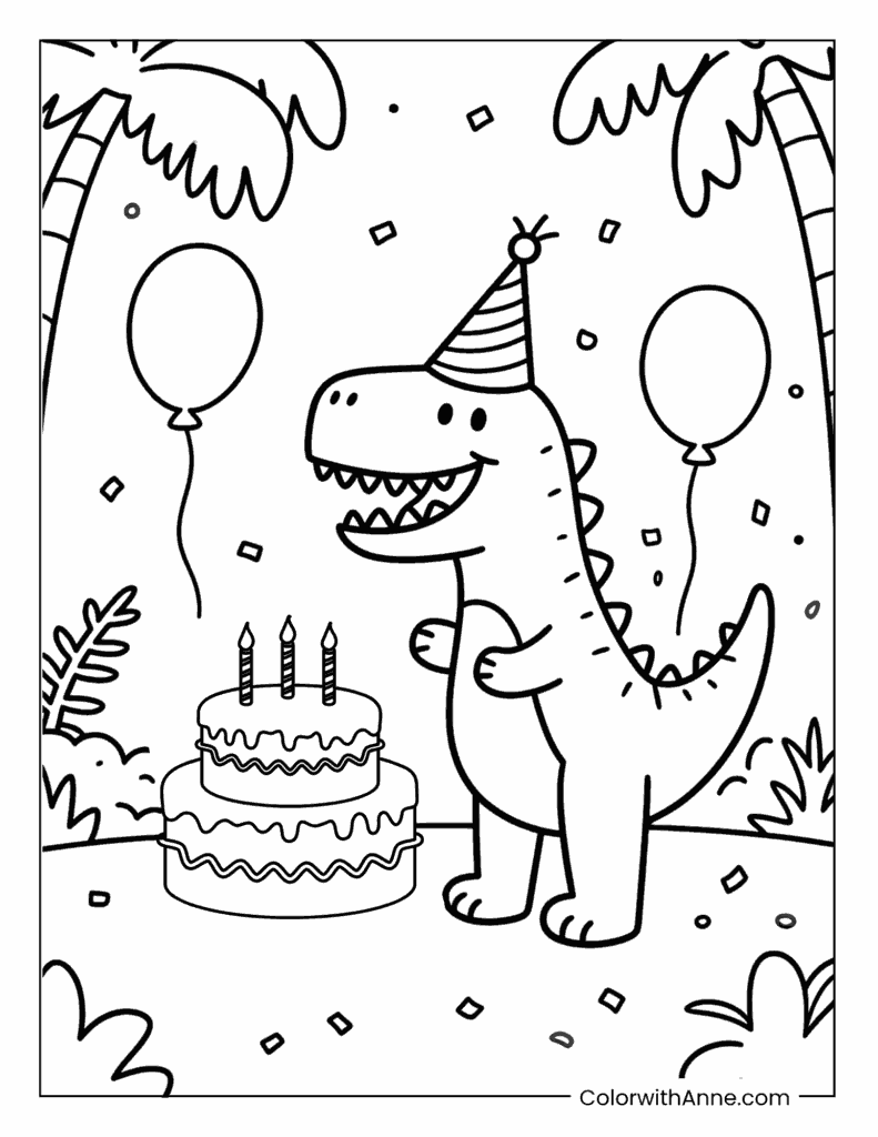T-Rex Coloring Pages (Free PDF Printables) - ColorwithAnne