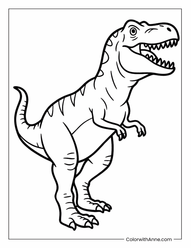 T-Rex Coloring Pages (Free PDF Printables) - ColorwithAnne