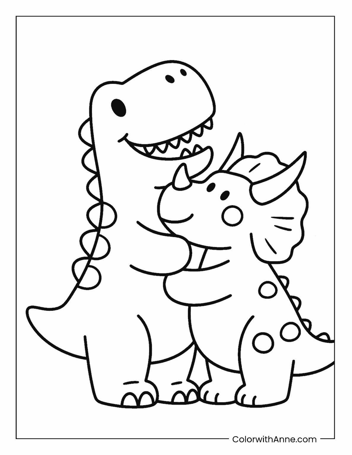 T-Rex Coloring Pages (Free PDF Printables) - ColorwithAnne