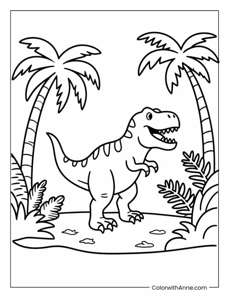 T-Rex Coloring Pages (Free PDF Printables) - ColorwithAnne