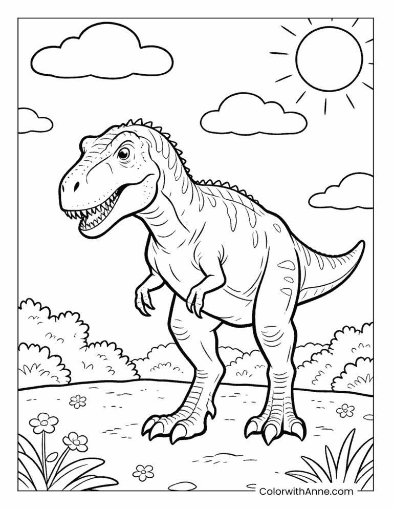 T-Rex Coloring Pages (Free PDF Printables) - ColorwithAnne