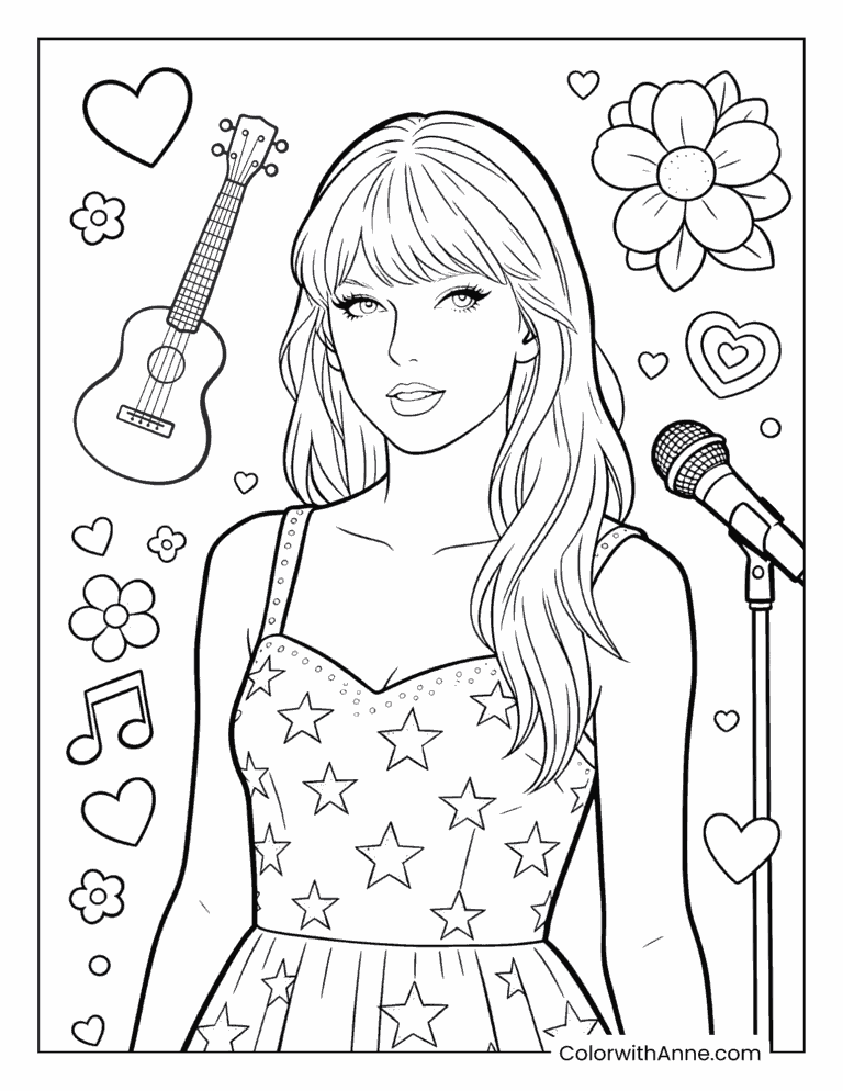 Taylor Swift Coloring Pages (Free PDF Printables)