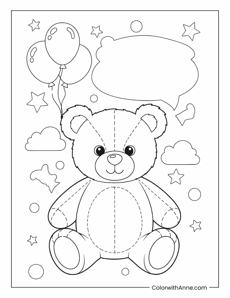 17 Teddy Bear Coloring Pages (Free PDF Printables)