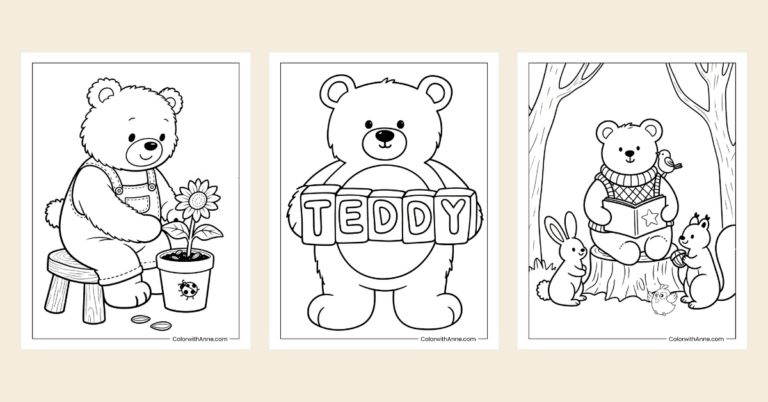 17 Teddy Bear Coloring Pages (Free PDF Printables)