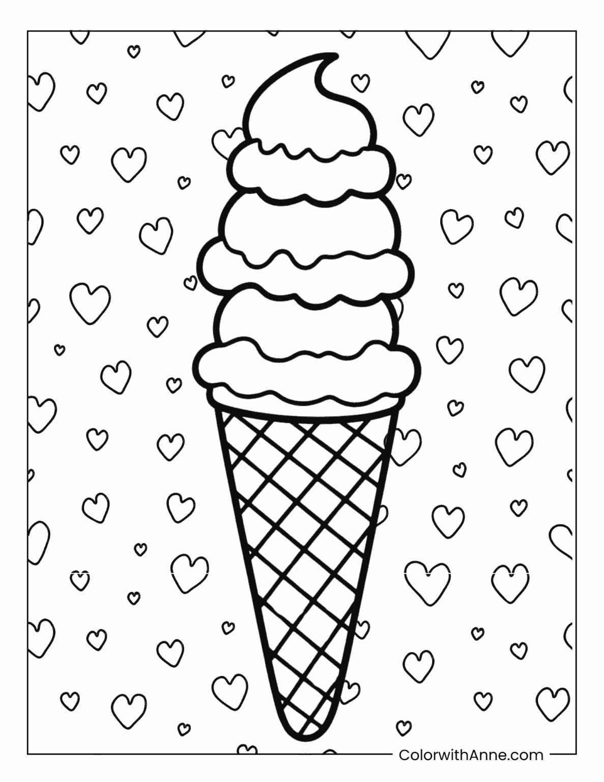 18 Ice Cream Coloring Pages (Free PDF Printables)