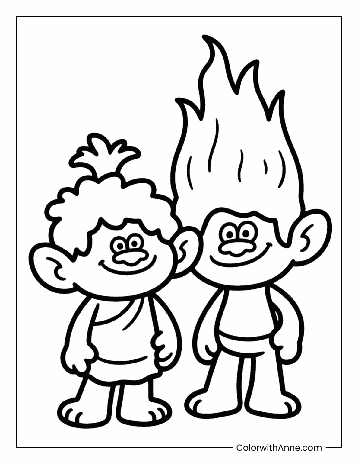 Trolls Coloring Pages (Free PDF Printables)