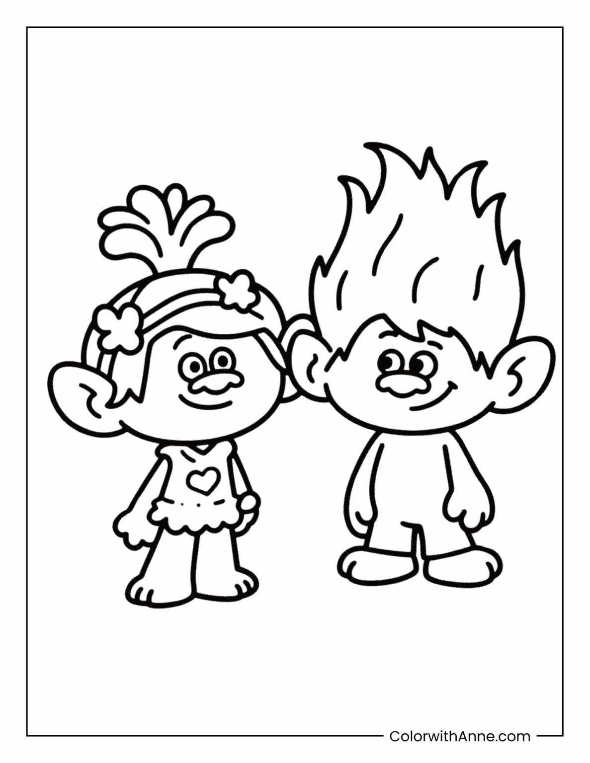 Trolls Coloring Pages (Free PDF Printables)