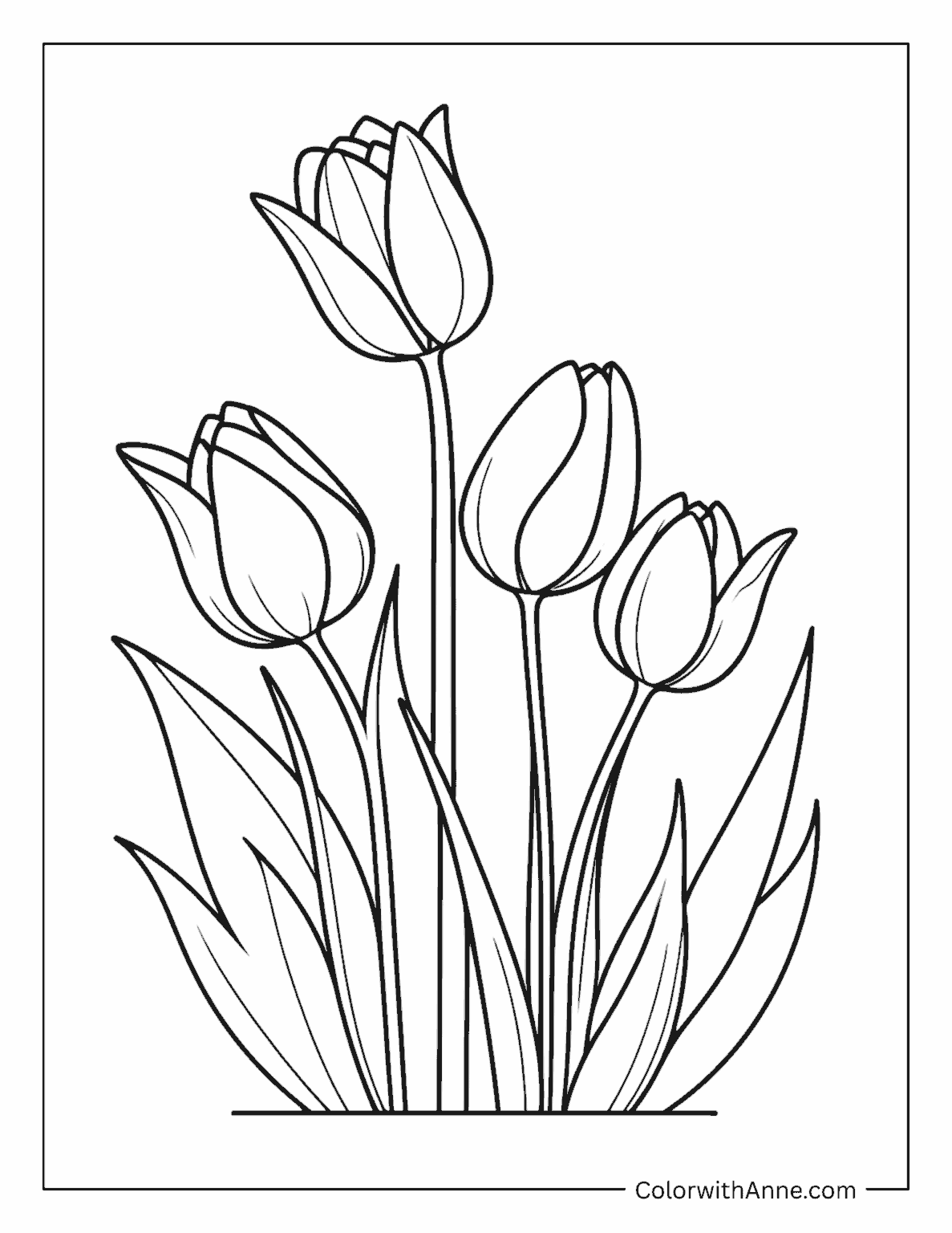Flower Coloring Pages (Free PDF Printables) - ColorwithAnne