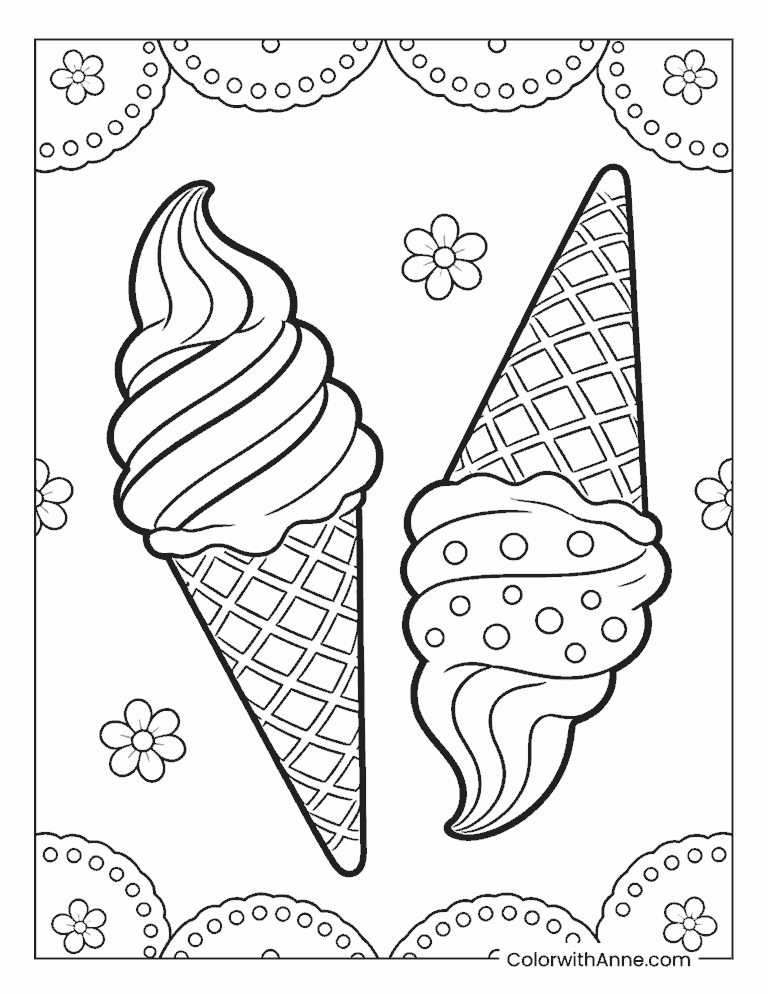 18 Ice Cream Coloring Pages (Free PDF Printables)