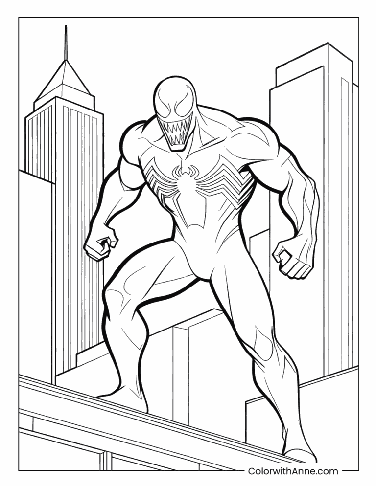 Venom Coloring Pages (Free PDF Printables) - ColorwithAnne