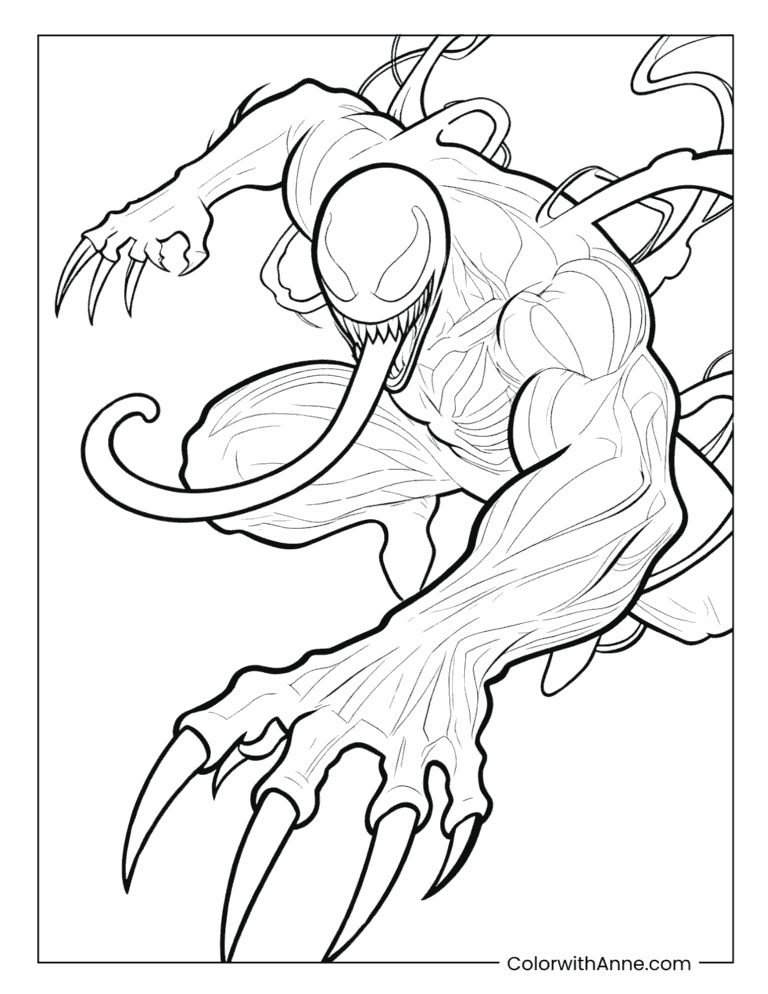 Venom Coloring Pages (Free PDF Printables) - ColorwithAnne