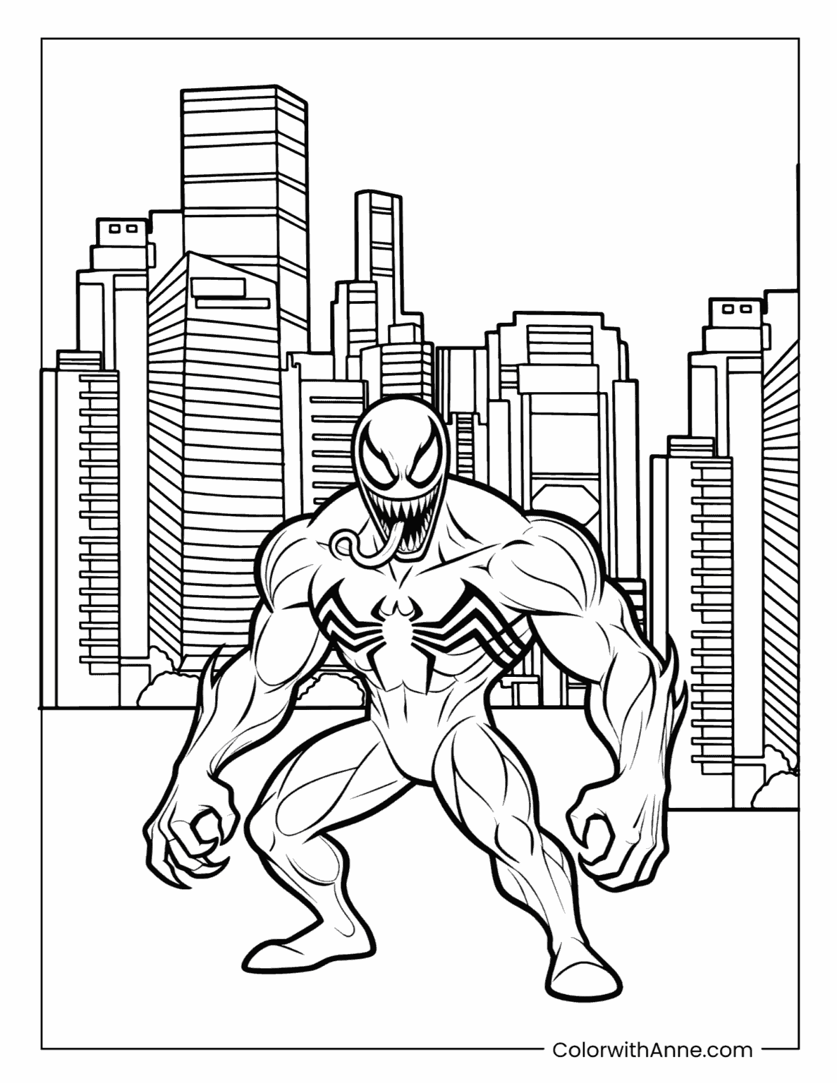 Venom Coloring Pages (Free PDF Printables) - ColorwithAnne