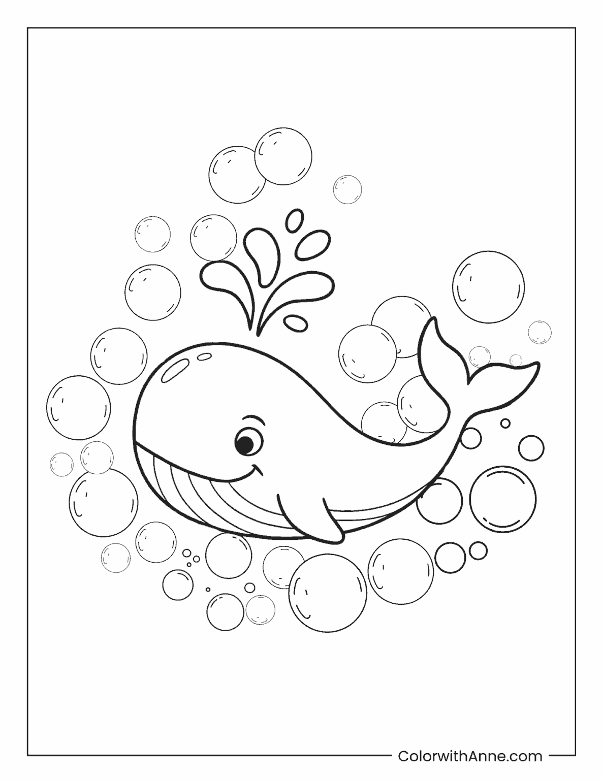 Whale Coloring Pages (Free PDF Printables) - ColorwithAnne
