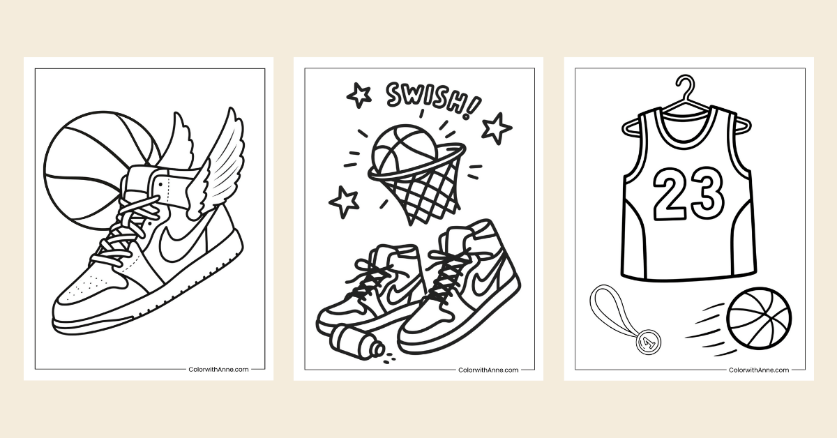 Basketball Coloring Pages (Free PDF Printables) - ColorwithAnne