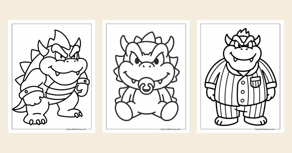 Bowser Coloring Pages (Free PDF Printables) - ColorwithAnne