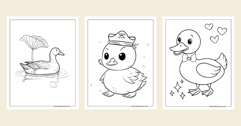 Duck Coloring Pages (Free PDF Printables) - ColorwithAnne