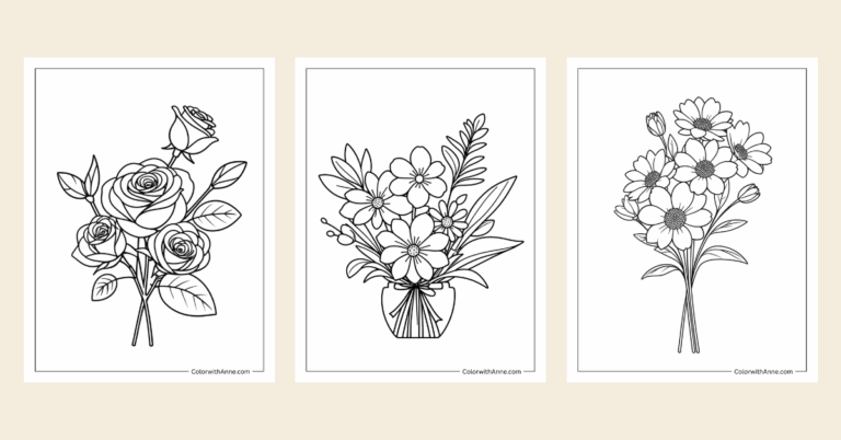 Flower Coloring Pages (Free PDF Printables) - ColorwithAnne