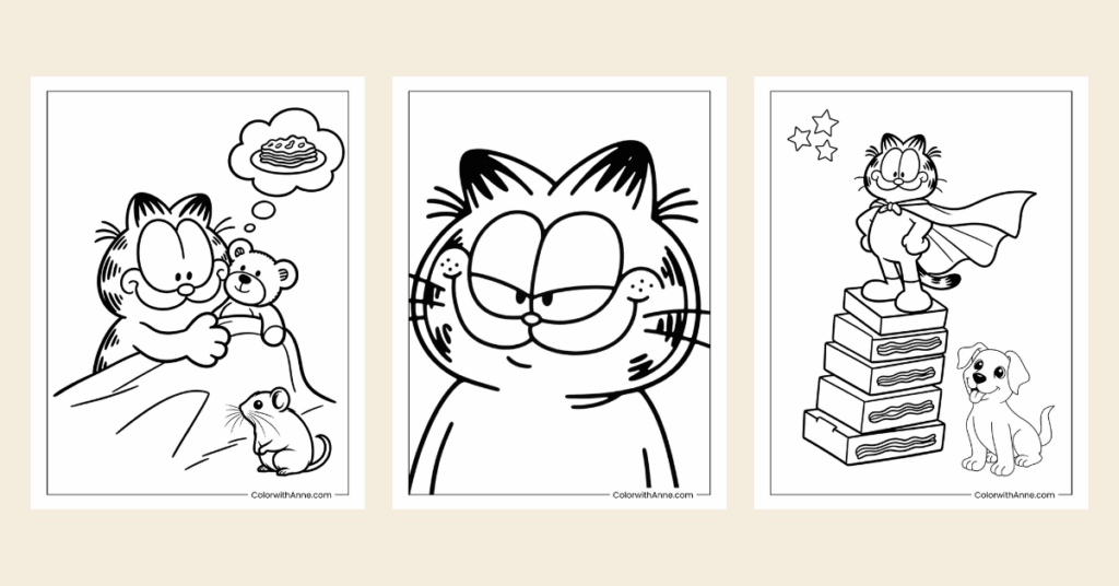 Garfield Coloring Pages (Free PDF Printables) - ColorwithAnne