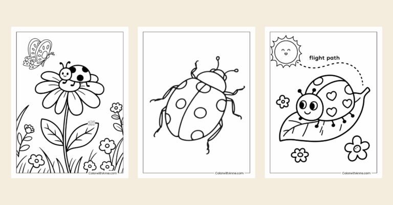 Ladybug Coloring Pages (Free PDF Printables) - ColorwithAnne