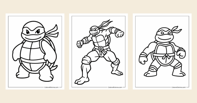Ninja Turtle Coloring Pages (Free PDF Printables) - ColorwithAnne