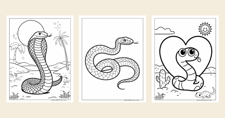 Snake Coloring Pages (Free PDF Printables) - ColorwithAnne