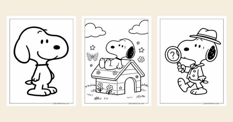 40 Snoopy Coloring Pages (Free PDF Printables)