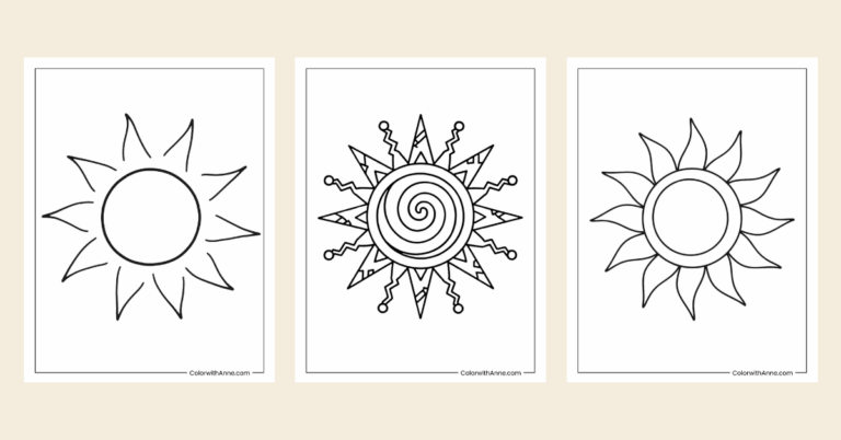 Sun Coloring Pages (Free PDF Printables) - ColorwithAnne