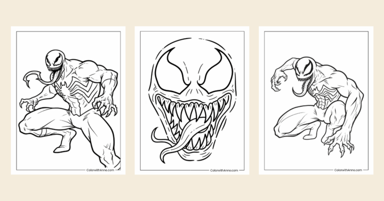 Venom Coloring Pages (Free PDF Printables) - ColorwithAnne